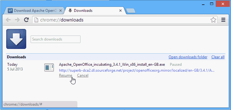 How To Resume File Download In Chrome
